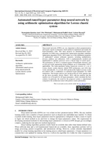 Automated-tuned hyper-parameter deep neural network by using arithmetic optimization algorithm ...